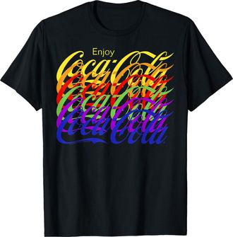 Coca Cola Ware Colorful Text Overlay Logo T-Shirt