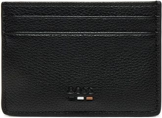 HUGO BOSS Kreditkartenetui Grained faux-leather card holder with signature details 50536513 Schwarz