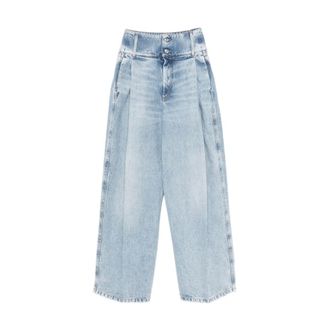 Sportmax Femme, Jeans, Bleu, Taille: W28 Wide Jeans