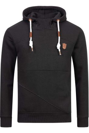 Indicode Herren Meza Sweatshirt mit Kapuze | Hoodie Kapuzenpullover für Männer Black, XL