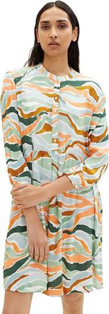 Tom Tailor Damen 1035862 Kleid mit Muster & Knopfleiste, 31122 - Colorful Wavy Design, 36