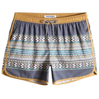 Maamgic Herren Badeshorts Vintage Retro Boardshorts Schnelltrocknend Kurz Badehose Schwimmhose mit Mesh-Futter und Verstellbarem Tunnelzug, Zeichnung Grau, XX