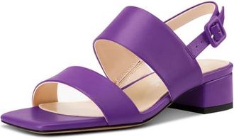 Castamere Femmes Bloc Chunky Bas Talon Heel Ouvert Carr&eacute; Bout Boucle Sandales Dress D&eacute;contract&eacute; Party Chaussures 3.5 CM Heels Pourpre Fonc&eacute; 42 EU