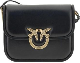 Pinko Pinko, Femme, Sacs, Noir, Taille: ONE Size Amour Sac à bandoulière en cuir