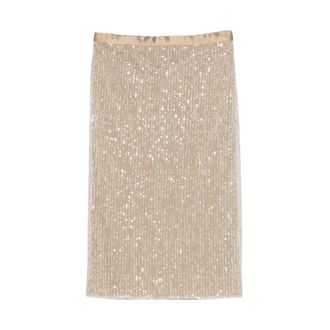 Ami Jupe Embroidered Skirt - - Skirts - Damen - Beige - 2XS