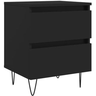 vidaXL Table de chevet Noir 40x35x50 cm Bois ding&eacute;nierie Vidaxl