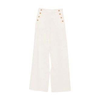 Max Mara Femme, Pantalons, Blanc, Taille: 38 FR Pantalon large