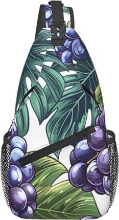 Generic Sacoche Bandouliere Motif de raisin d&eacute;t&eacute; Mode Sac De Poitrine Polyester Cross Body pour Randonn&eacute;e Cyclisme Voyage