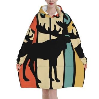 Generic Sweat &agrave; capuche vintage pour femme et homme adulte surdimensionn&eacute; pour une couverture douce et chaude