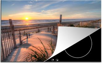 MuchoWow Herdabdeckplatte Ceranfeld Spritzschutz K&uuml;che Strand - Meer - D&uuml;ne - Sonnenuntergang - Landschaft 83x51.5 cm Induktionsherd Abdeckung Induktionskochfe