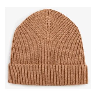 Eden Park Braune Gerippte Wollmischung Beanie - - Accessories - Herren - Beige - ONE SIZE