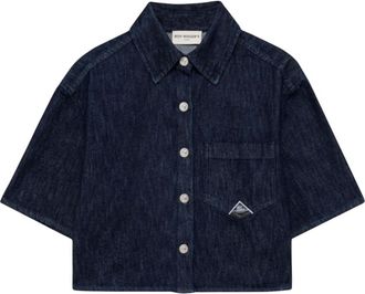 Roy Rogers Femme, Blouses et Chemises, Bleu, Taille: 36 FR Camicia in denim Light Rinse