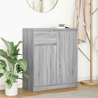 vidaXL Sideboard mit Schublade Grau Sonoma 71x35x84 cm Holzwerkstoff Vidaxl