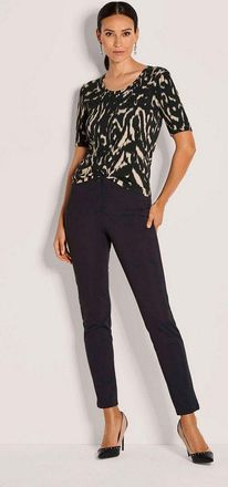 Madeleine Kurzarmshirt Elegantes Viskose-Shirt mit Print Grafisches Muster, Rundhals, halblange &Auml;rmel