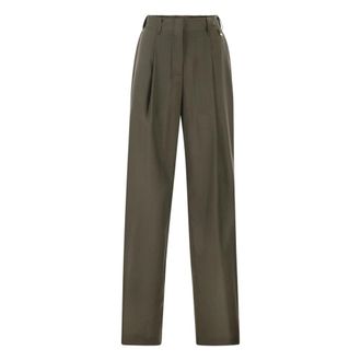 Herno Hose aus Tropical-Wolle - - Trousers - Damen - Gr&uuml;n - M