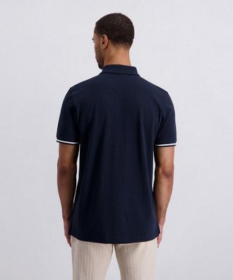 Pierre Cardin Poloshirt Poloshirt uni pique mit Logo Schriftzug