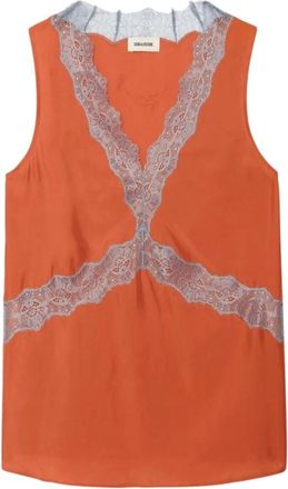 Zadig&Voltaire Femme, Tops, Orange, Taille: 38 FR Tasao Slip Top