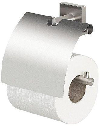 Spirella WC Rollenhalter Nyo Edelstahl Toilettenpapierhalter Klopapierhalter zum kleben oder Bohren