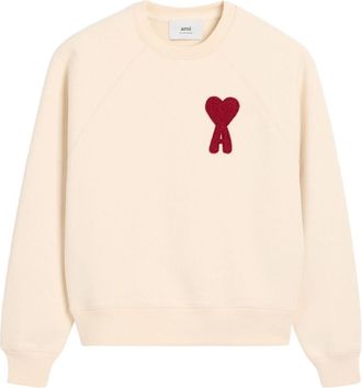 Ami Sweatshirt mit Ami de Coeur-Patch - Wei&szlig;