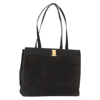 Ferragamo Pre-owned Wildleder-Tote - - Pre-owned - Damen - Schwarzk - ONE SIZE