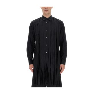 Comme Des Gar&ccedil;ons Fringed Pleated Cotton Shirt - - Shirts - Herren - Schwarzk - S