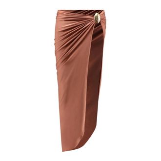 PatBo Patbo, Femme, Jupes, Orange, Taille: 38 FR Jupe Lycra Dune Dor&eacute;e