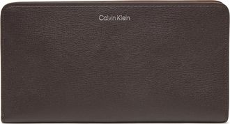 Calvin Klein Geldb&ouml;rse Calvin Klein Foil Logo Passport Longfold LV04F1205G Braun
