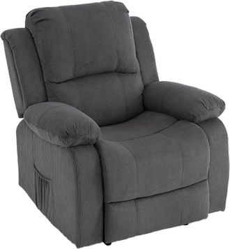 Best Mobilier Bestmobilier - Armand - fauteuil relax &eacute;lectrique en velours c&ocirc;tel&eacute; - gris