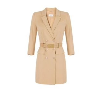 Elisabetta Franchi Damen, Kleider, Beige, SGr&ouml;&szlig;e