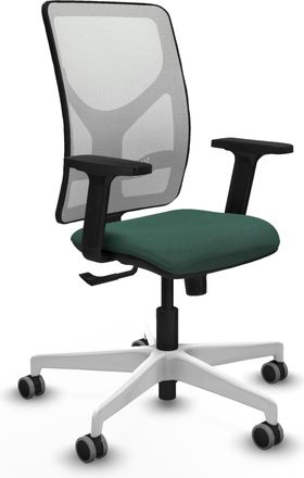 Piqueras y Crespo Gr&uuml;ner Schreibtischstuhl mit 2D-Armlehnen, h&ouml;henverstellbare Lendenwirbelst&uuml;tze, ausgestattet mit 3 Positionen und Schneideschaum, mit Rollen von 65 m