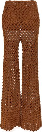 Ermanno Scervino Crochet Cotton Trousers - Brown