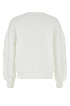 Alexander McQueen Womens White Cotton Sweatshirt Exterior: Felpe Sweater