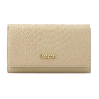Kazar Femme, Accessoires, Beige, Taille: ONE Size Portefeuille beige d&eacute;cor&eacute; dun gaufrage exotique
