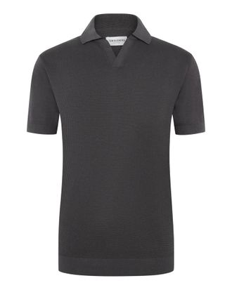 Tom Rusborg Leichtes Poloshirt aus Baumwolle mit Variokragen in