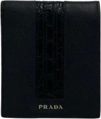Prada Portefeuille Pre-owned en cuir Saffiano - Homme - Pre-owned - Noir - Taille: ONE Size