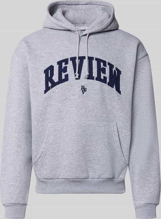 Review Hoodie mit Label-Stitching