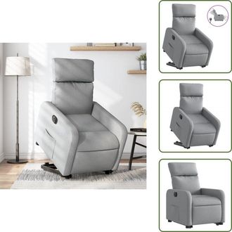 vidaXL Relaxsessel mit Aufstehhilfe Elektrisch Hellgrau Stoff - Elektrostuhl - Relaxsessel - Bequeme Lounge - Fernsehsessel - Lift Chair - The Living Store