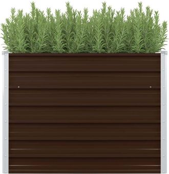 vidaXL Vidaxl - Jardini&egrave;re sur&eacute;lev&eacute;e Marron 100x100x77 cm Acier galvanis&eacute;