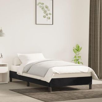 vidaXL Vidaxl - Cadre de lit noir 90x190 cm en velours - Lattes en contreplaqu&eacute; pour soutien optimal - Design &eacute;l&eacute;gant et stable