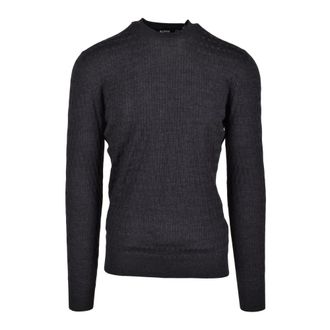 Alpha Studio Pull en laine m&eacute;rinos - Homme - Pulls - Noir - Taille: M