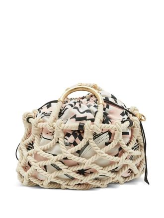 Chanel sac cabas &agrave; imprim&eacute; graphique - Tons neutres