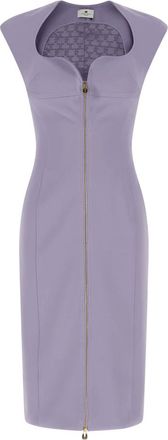 Elisabetta Franchi Femme, Robes, Violet, Taille: 38 FR Robe en cr&ecirc;pe stretch double couche