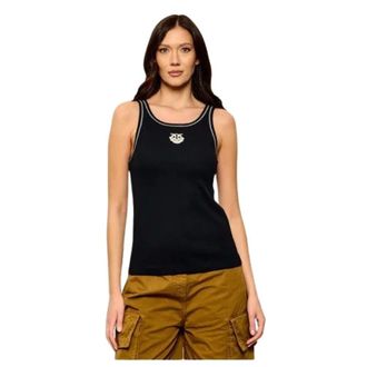 Pinko Pinko, Femme, Tops, Noir, Taille: 38 FR Bitetto Tank