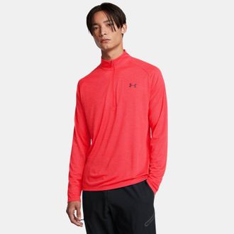 Under Armour Tech Textured Oberteil mit.5-Zip für Herren Racer Rot / Cardinal XXL