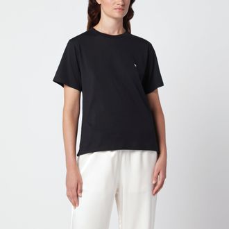 Max Mara Schwarzes T-Shirt aus Baumwolle mit Logostickerei