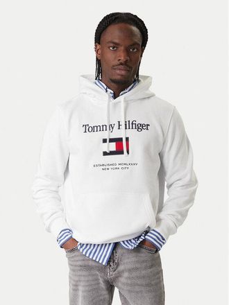Tommy Hilfiger Sweatshirt Embro Flag MW0MW42735 Wei&szlig; Regular Fit