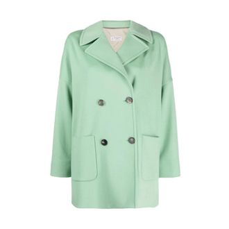 Alberto Biani Mintgr&uuml;ner Zweireihiger Wollmantel - - Coats - Damen - Gr&uuml;n - XS