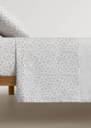 Mango Drap plat berceau percale de coton imprim&eacute; beige - Home - 100x150cm - MANGO HOME