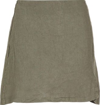 8 by YOOX LINEN FRONT SLIT MINI SKIRT