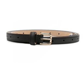 Dolce & Gabbana Schwarzer Lederg&uuml;rtel mit goldener Schnalle - - Accessories - Damen - Schwarzk - 80 CM